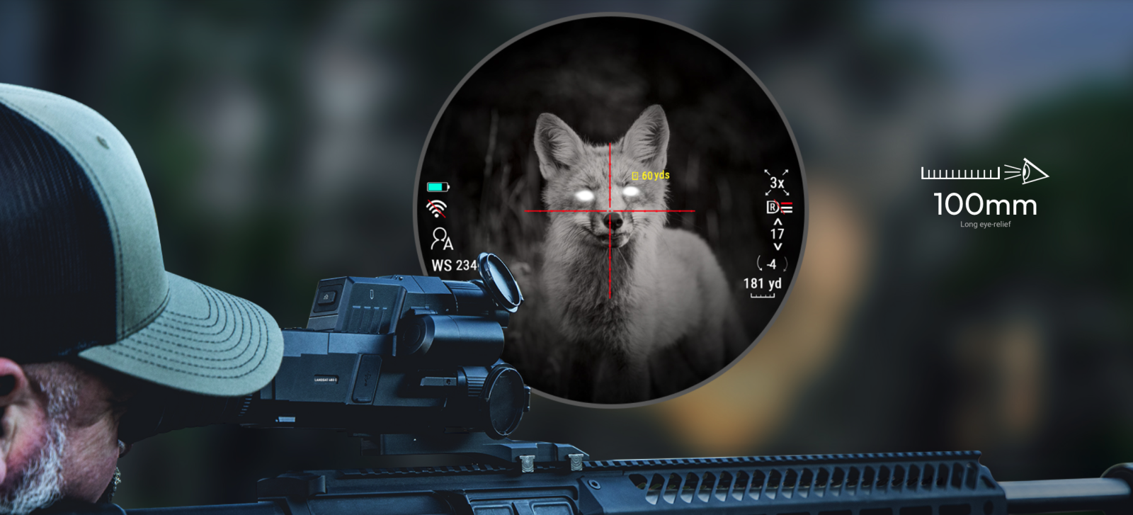 Pard Landsat 256 Mini (19/30mm - 940nm with LRF) Multi-spectral Riflescope